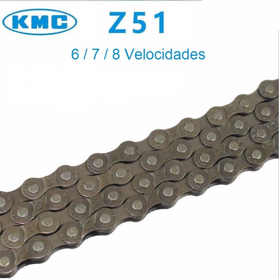 Corrente Bicicleta KMC Z51 Index 8v 116 Elos Fina