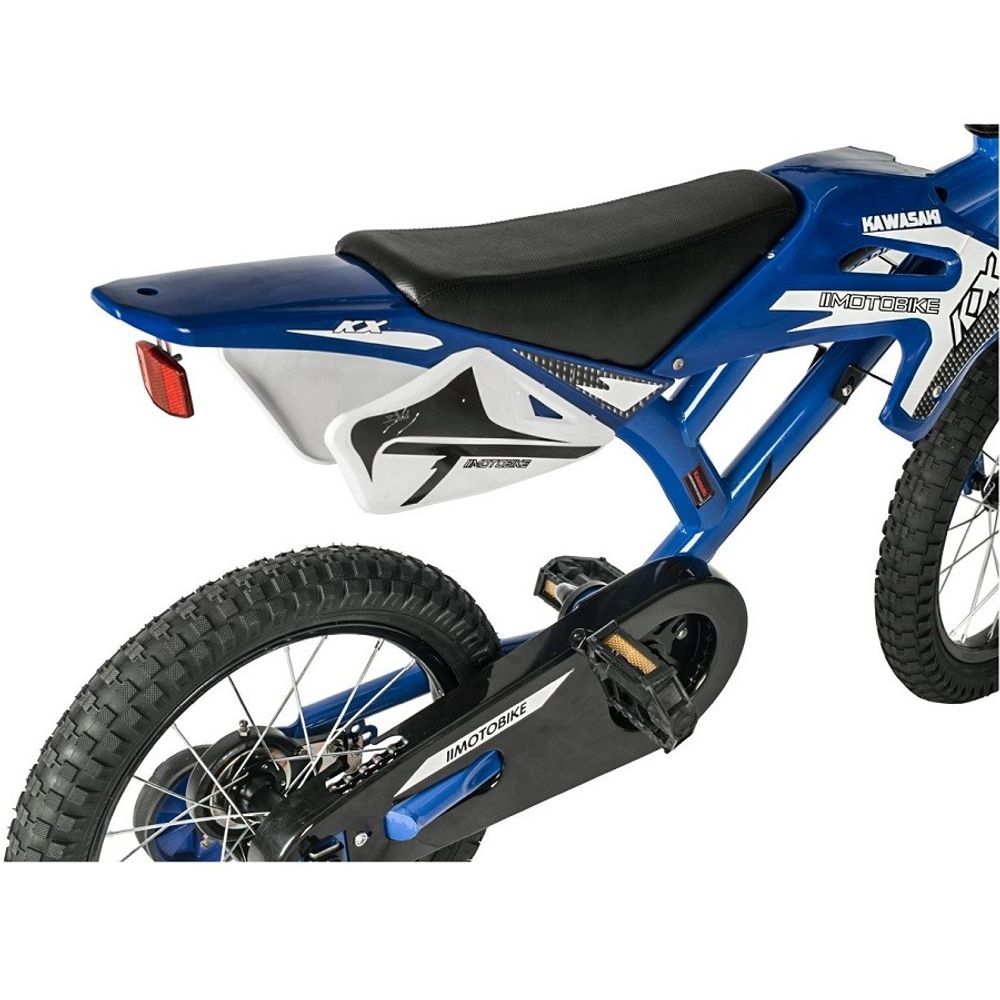 Bicicleta Infantil 16 Kawasaki Moto KX Azul Preto