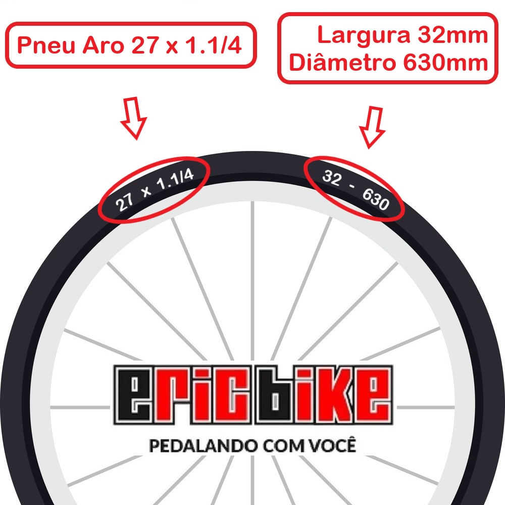 Pneu de Bicicleta Caloi 10 Aro 27 x 1-1/4 Kenda 32-630 K34